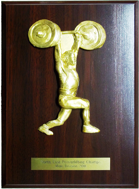 powerlifting awards. Resin sculpture plaques. Olympic weightlifting