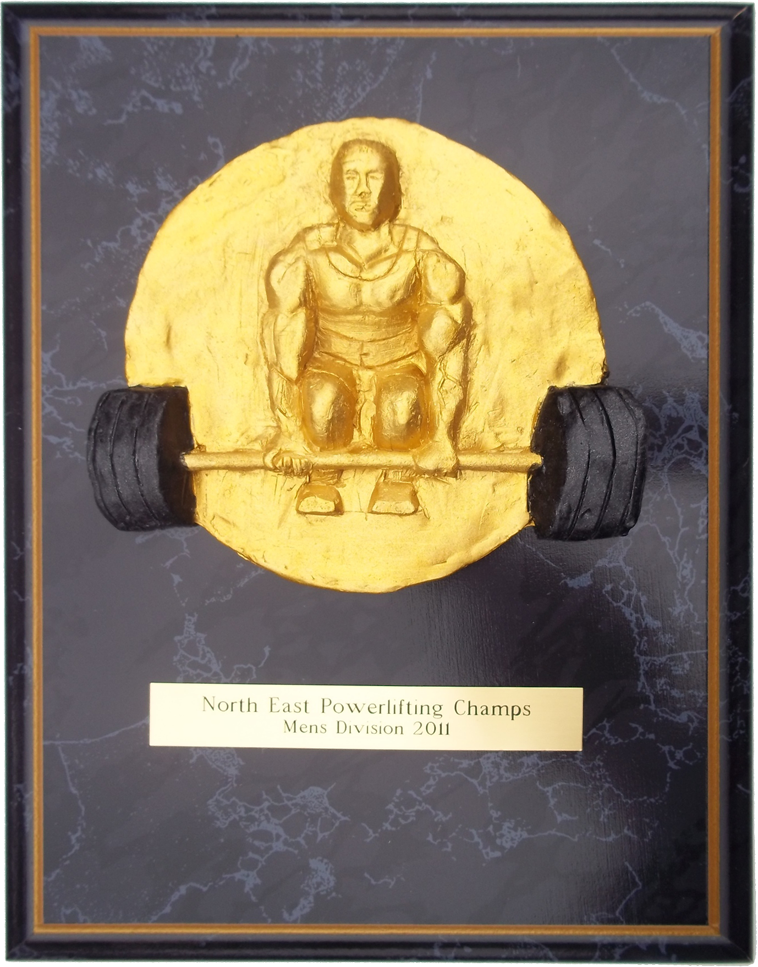 powerlifting awards. Resin sculpture plaques. Olympic weightlifting
