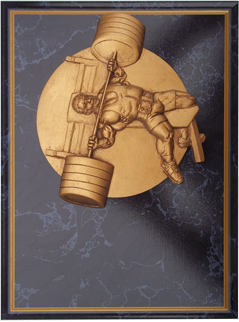 powerlifting awards. Resin sculpture plaques. Olympic weightlifting