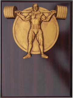 powerlifting awards. Resin sculpture plaques. Olympic weightlifting