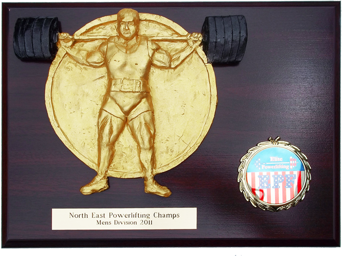 powerlifting awards. Resin sculpture plaques. Olympic weightlifting